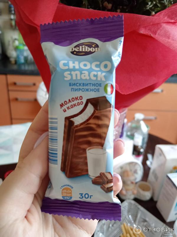 Отзыв о Бисквитное пирожное Delibon Choco Snack Неплохое пирожное из
