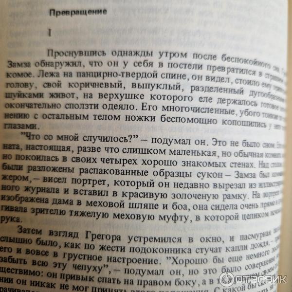 Отзыв о Книга Превращение Франц Кафка Из человека в насекомое
