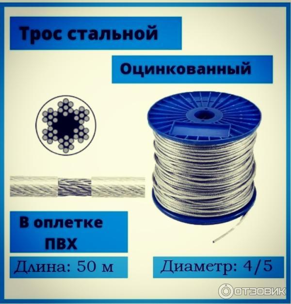 Отзыв о Трос стальной оцинкованный, в оплетке Daxmer | Двоякое впечатление
