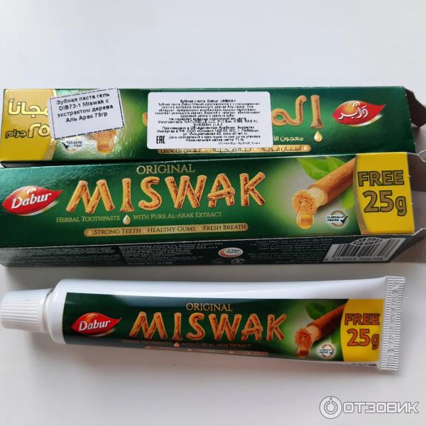 Отзыв о Зубная паста Dabur Miswak Original с экстрактом дерева Арак ...