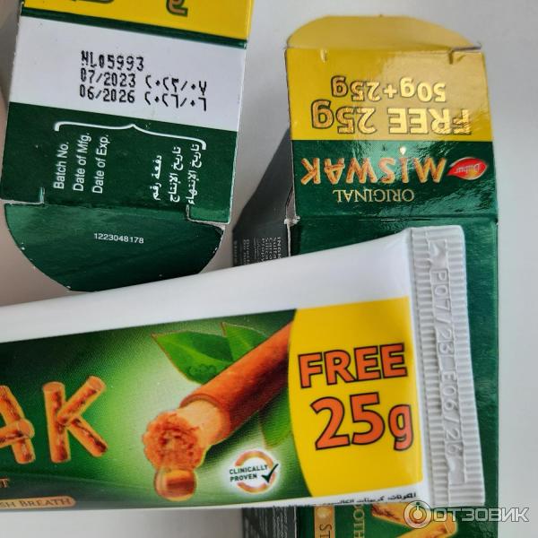 Отзыв о Зубная паста Dabur Miswak Original с экстрактом дерева Арак ...