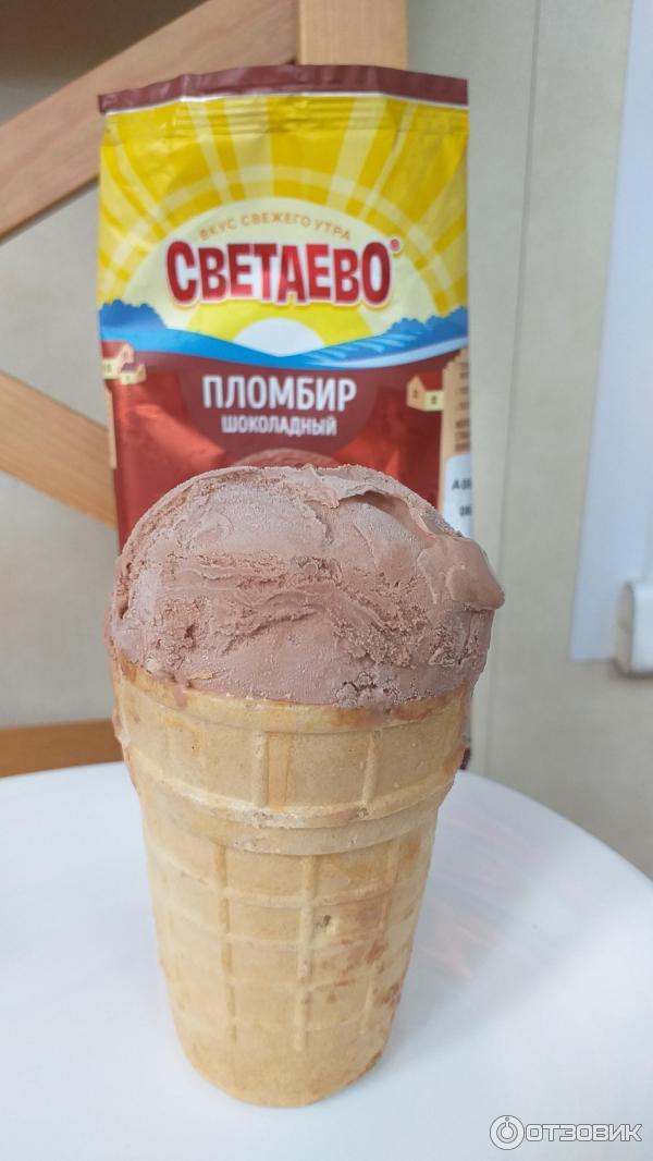 Отзыв о Мороженое пломбир шоколадный "Светаево" | Шоколадный.