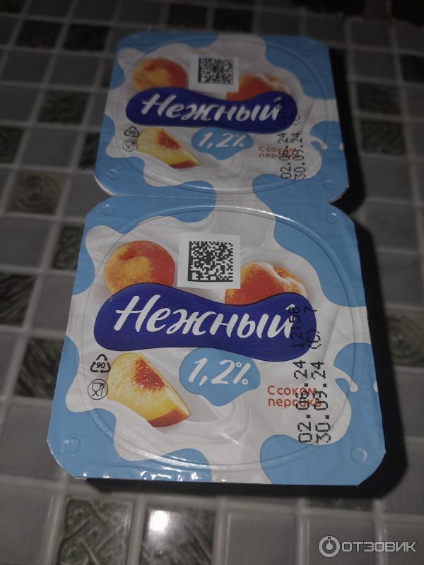 Отзыв о Йогурт Ehrmann "Нежный" 1,2% с соком персика | Вкусно, но мне ...
