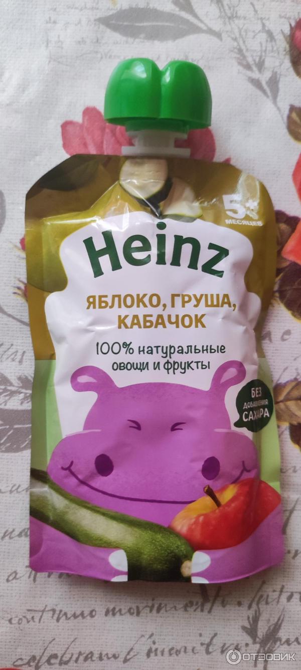 Отзыв о Детское пюре Heinz Яблоко груша кабачок | А есть ли там кабачок?