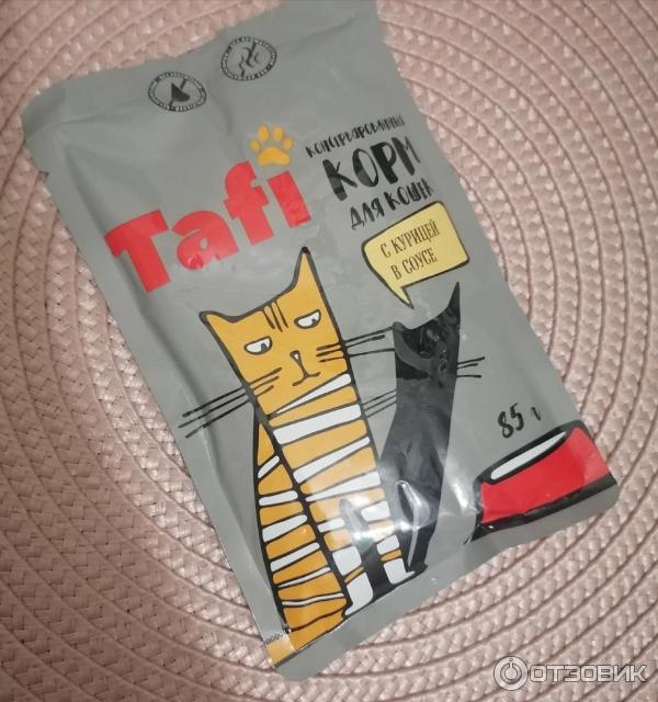Отзыв о Консервированный корм для кошек Tafi с курицей в соусе | Мои ...