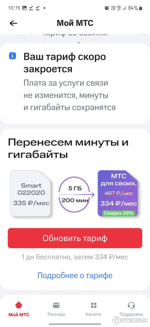 Отзыв о Тариф МТС "МТС для своих" | Не понятные условия подключения
